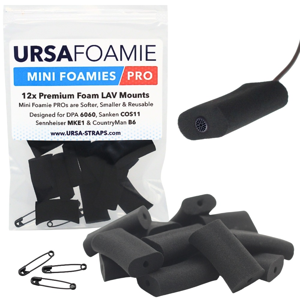 URSA MINI FOAMIES PRO PREMIUM LAV MIC FOAM MOUNT - BLACK 12PC PACK ...