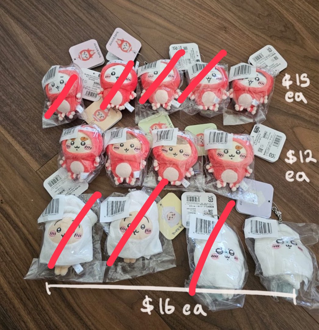 [WTS] Chiikawa Hachiware Momonga Usagi Kurimanju Shisa Tako squid kuji ...