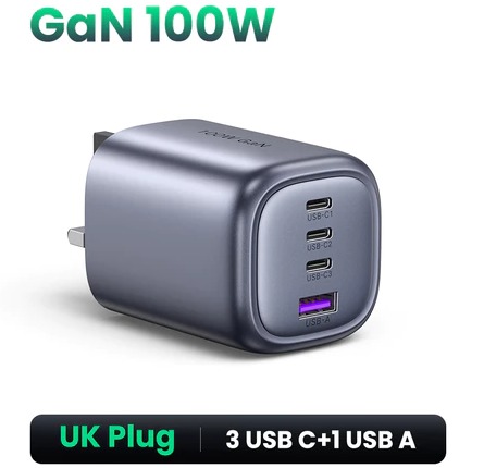 100W GaN Charger 3C1A Portable Charger Safety Mark Fast Charging USB ...