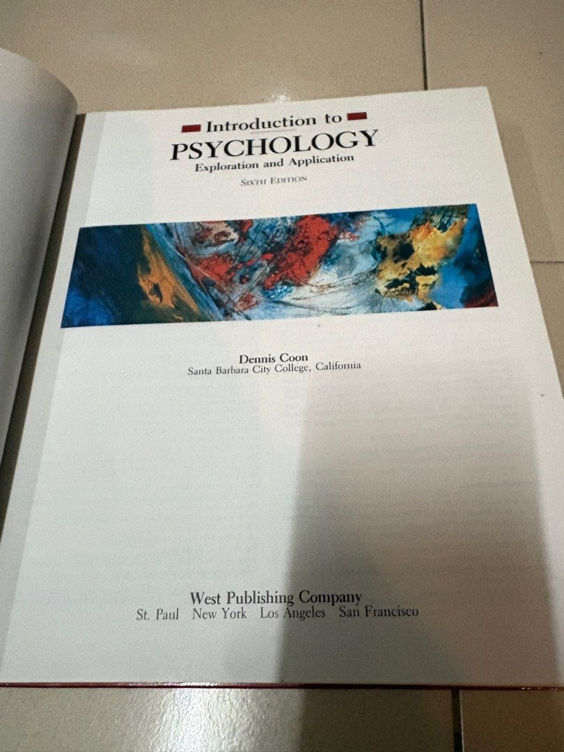 Introduction to Psychology Sixth Edition Exploration and Application ...