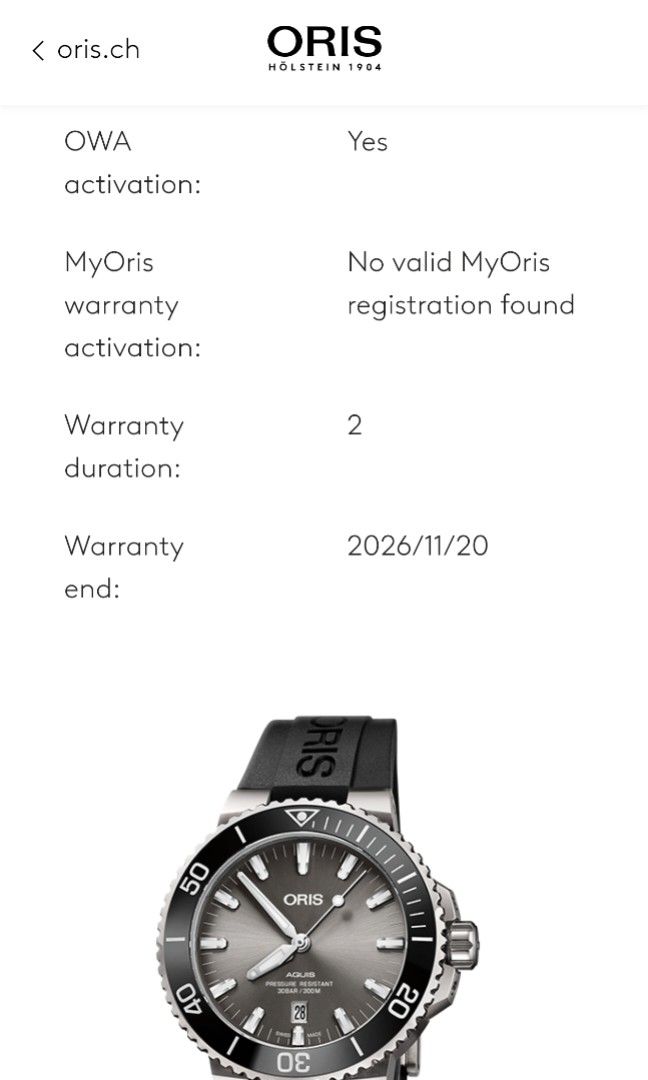 Johan ORIS 2024 Diver Aquis Ceramic Grey, Luxury, Watches on Carousell