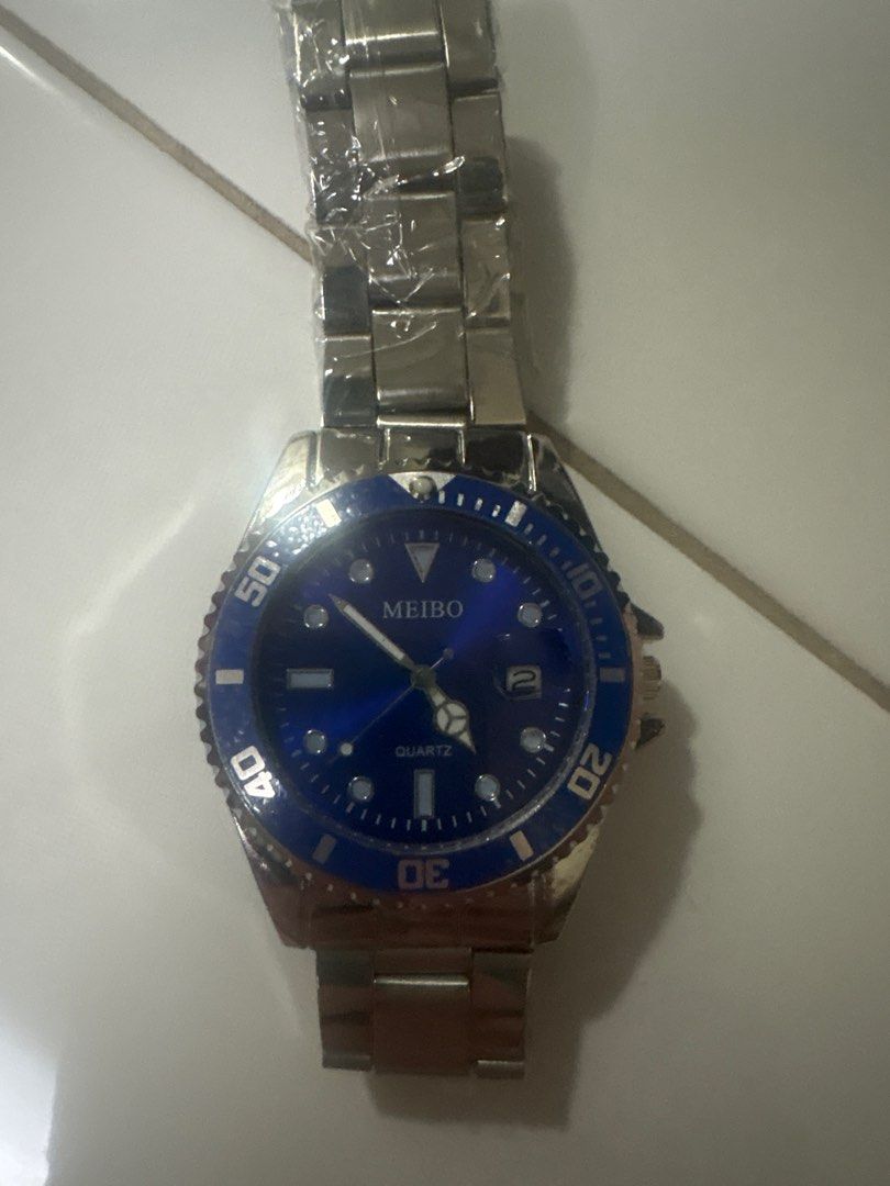 Meibo Quartz Watch with Blue Dial, Men's Fashion, Watches & Accessories ...