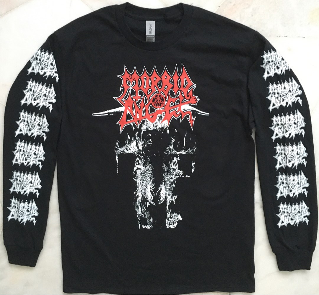 MORBID ANGEL COVENANT FLAMING GOAT LONG SLEEVE SHIRT Sepultura Carcass ...