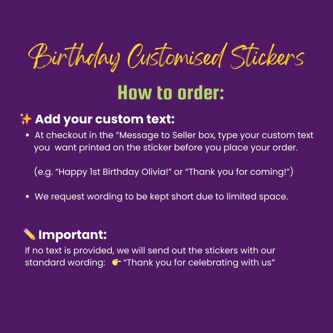 Personalised Birthday Sticker Label Favor Sticker Party Sticker Gift ...