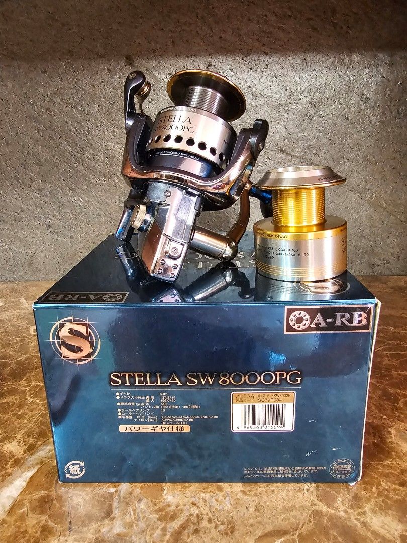 SHIMANO STELLA SW8000PG (JDM) BLUE VERSION, Sports Equipment, Fishing ...