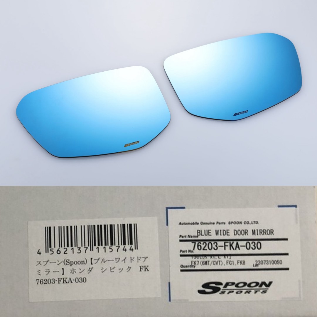 Spoon Sports Blue Wide Side View Mirror Honda Civic FK8 FK4 FK7 FC1 FC ...