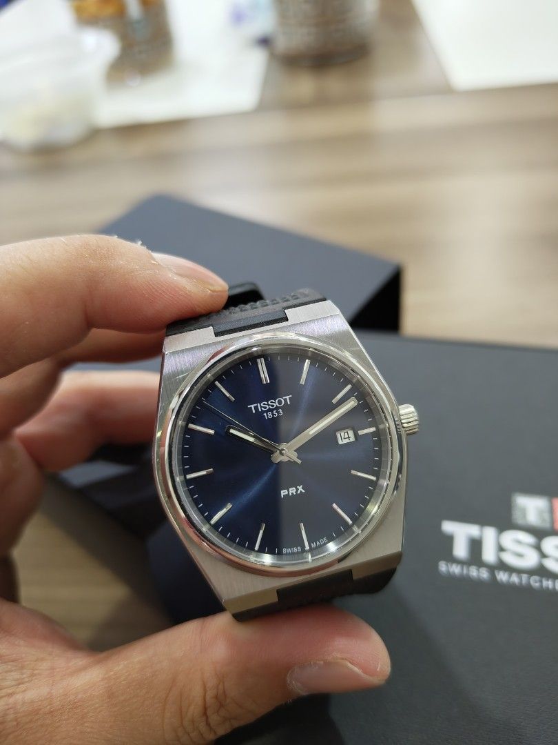 Tissot PRX Quartz Blue Dial, Men's Fashion, Watches & Accessories ...