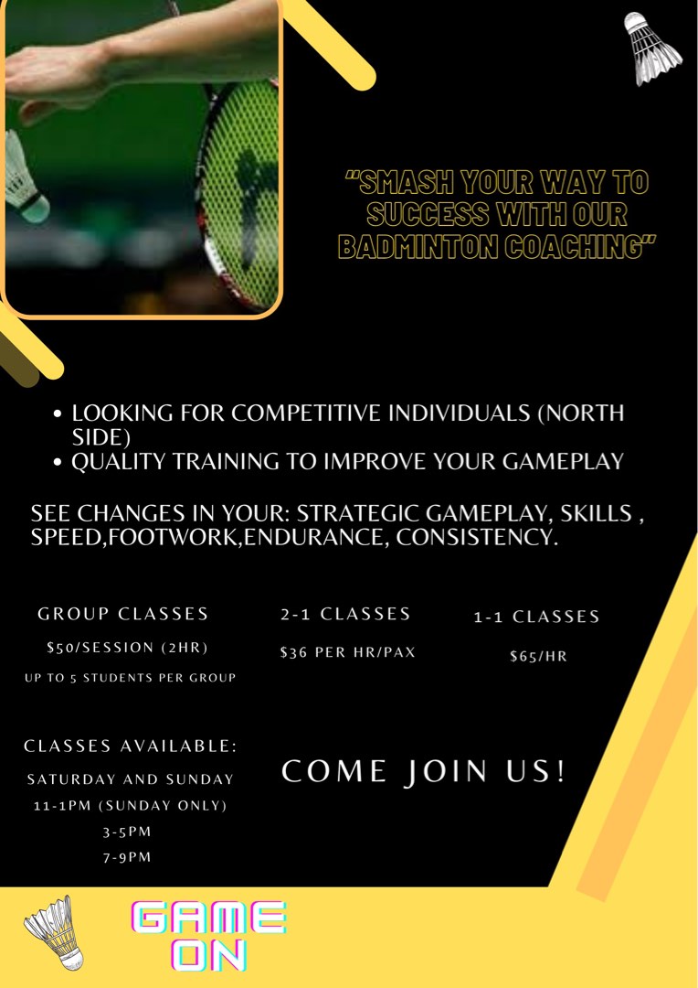 Badminton coaching / Training / classes for kids and adults (north ...