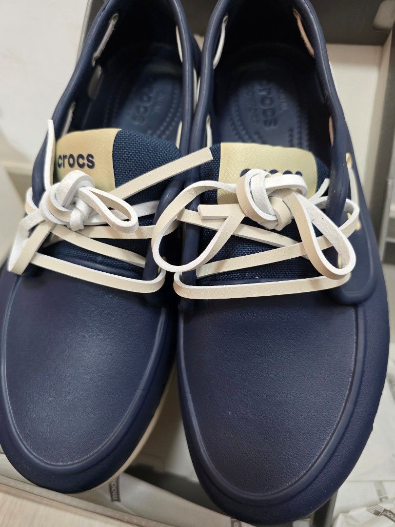 Crocs Boat Shoes Navy Blue, 男裝, 鞋, 便服鞋 - Carousell