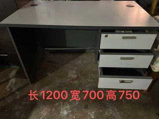 Office Desk with 3 Drawers - Light Grey Color, Furniture & Home Living ...