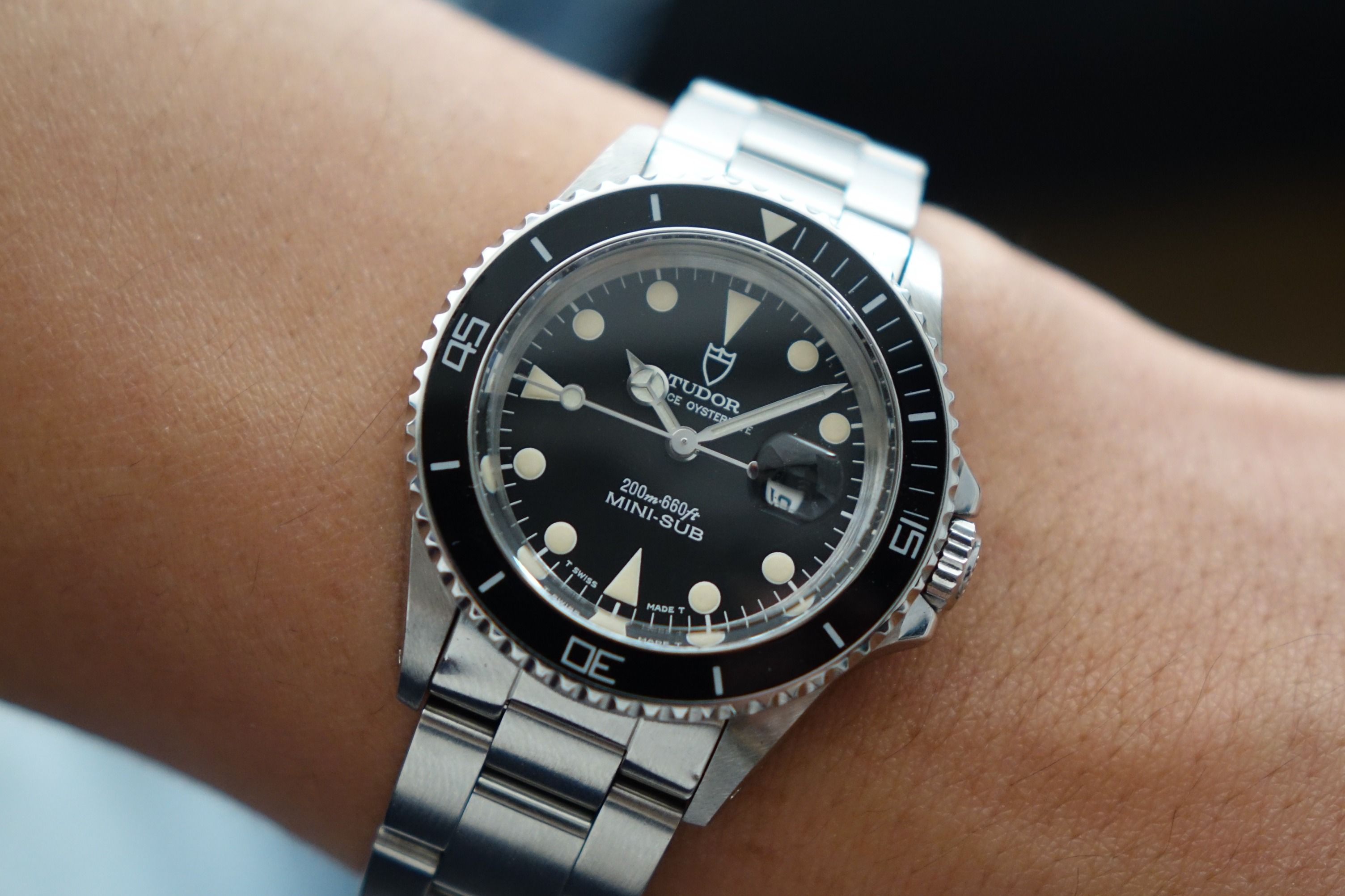 Tudor Mini sub 73090 black dial full set, Luxury, Watches on Carousell