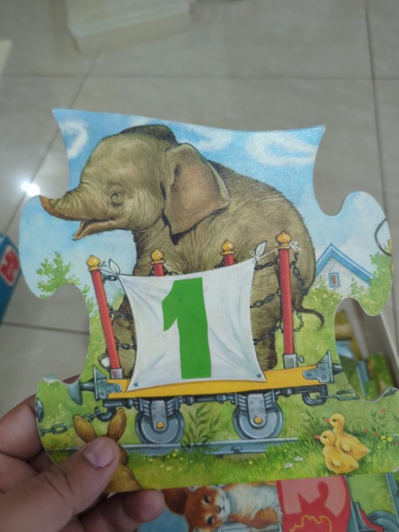 Vintage Jumbo Puzzle - Elephant Train, Hobbies & Toys, Toys & Games on ...
