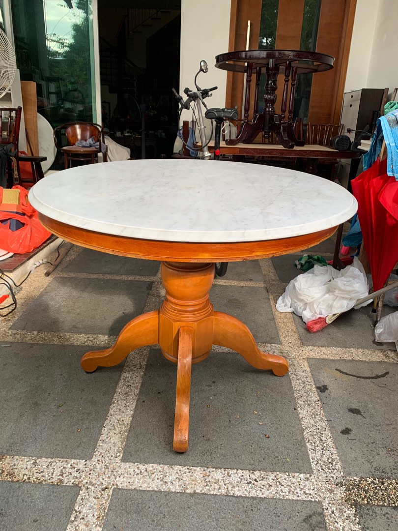 106 cm Marble table, Furniture & Home Living, Furniture, Tables & Sets ...