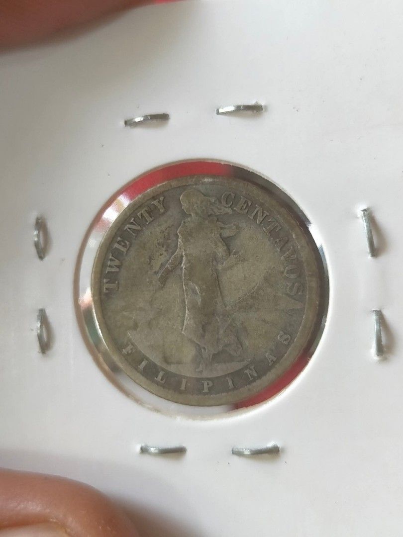1913 twenty centavos Philippine silver coin, Hobbies & Toys ...