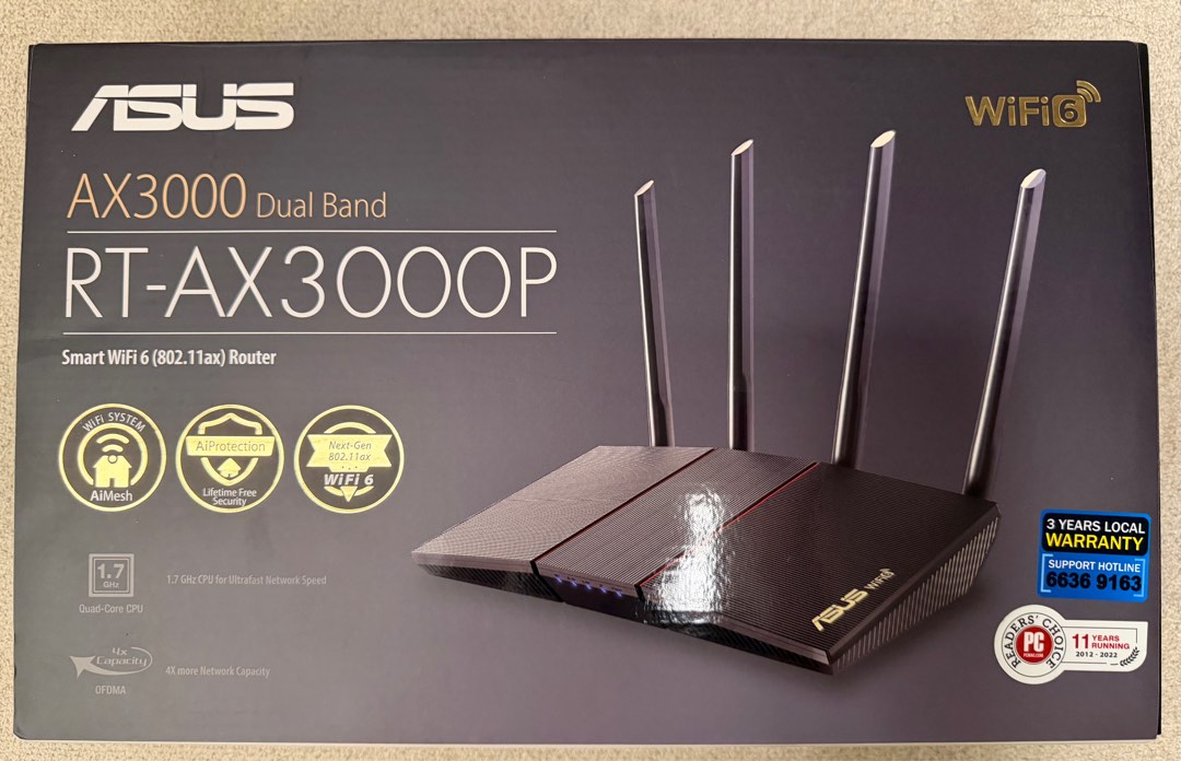 ASUS RT-AX3000P AX3000 Dual Band WiFi 6 Router, Computers & Tech, Parts ...