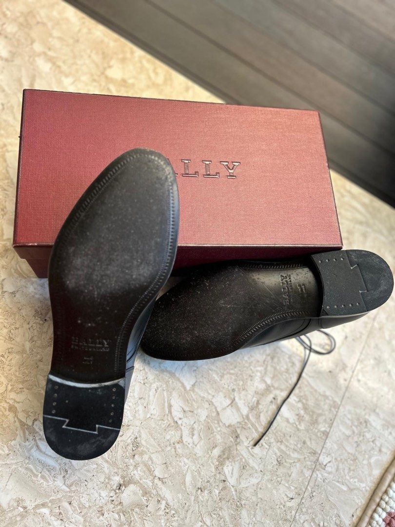 Bally Brustel Black Calf Plain Dress Shoes, Men's Fashion, Footwear ...