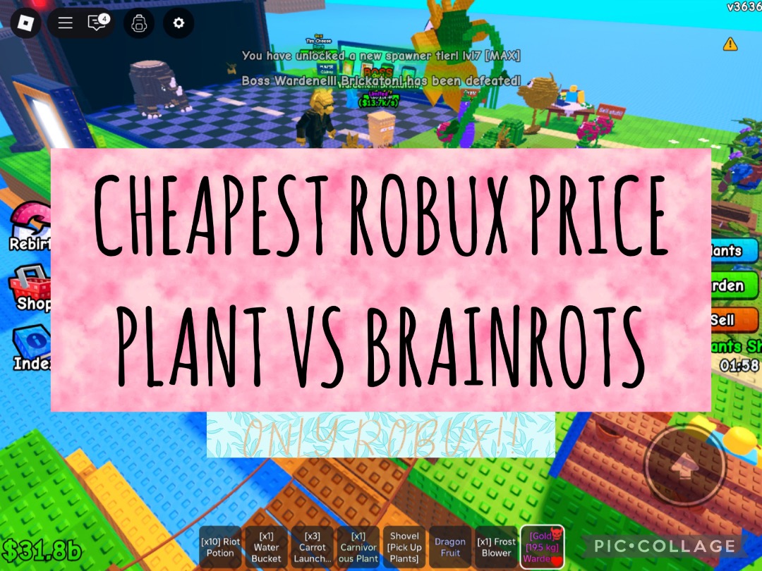 Cheapest Plant Vs Brainrot Brainrots! Only Accept Robux! CHECK ...