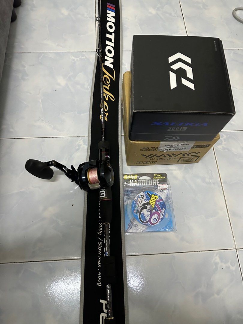 Daiwa Saltiga 300L & Motion Jerker PE3 Fishing Combo, Sports Equipment ...