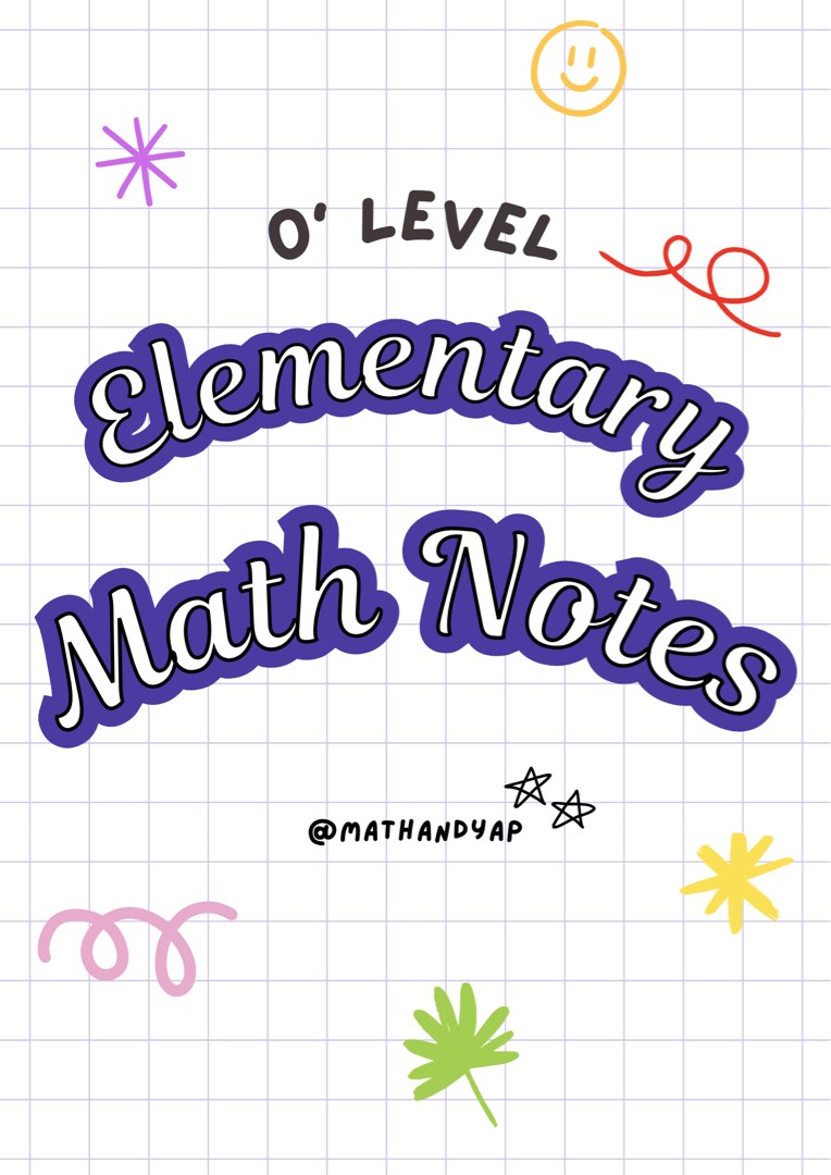 E Math O Level Notes (DIGITAL - GOOGLE DRIVE), Hobbies & Toys, Books ...