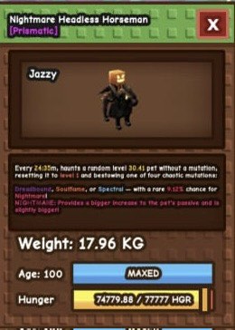 Headless Horseman - Nightmare Mutation | Grow A Garden, Video Gaming ...