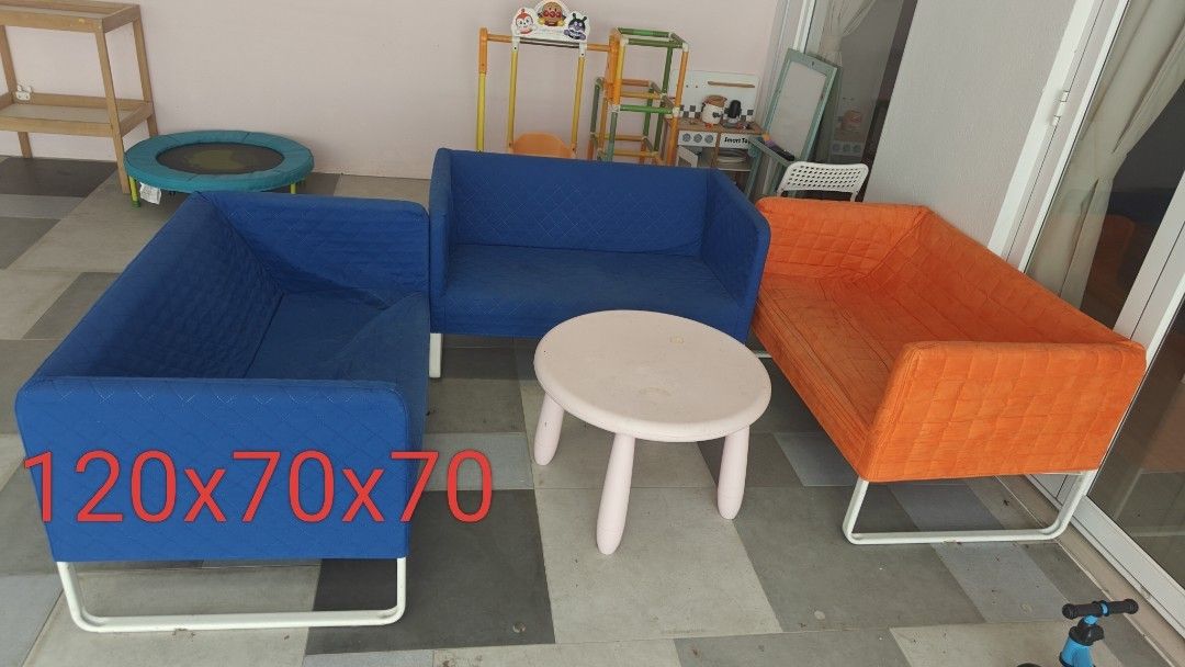 IKEA Blue Fabric Sofa, Furniture & Home Living, Furniture, Sofas on ...