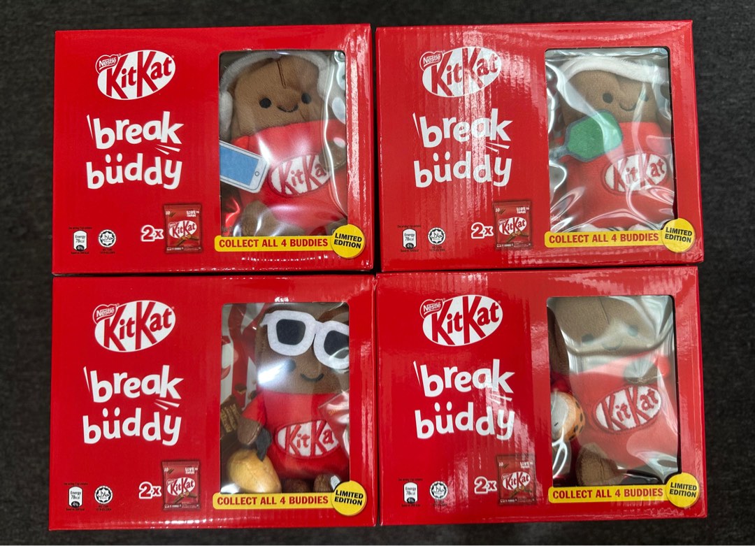 [FULL SET] Kit Kat Break Buddies Plushie, Hobbies & Toys, Toys & Games ...