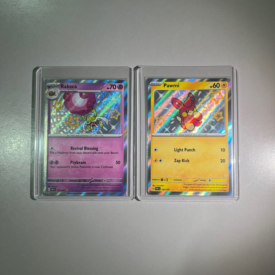 Pokemon Paldean Fates Baby Shiny Rabsca Pawmi, Hobbies & Toys, Toys ...