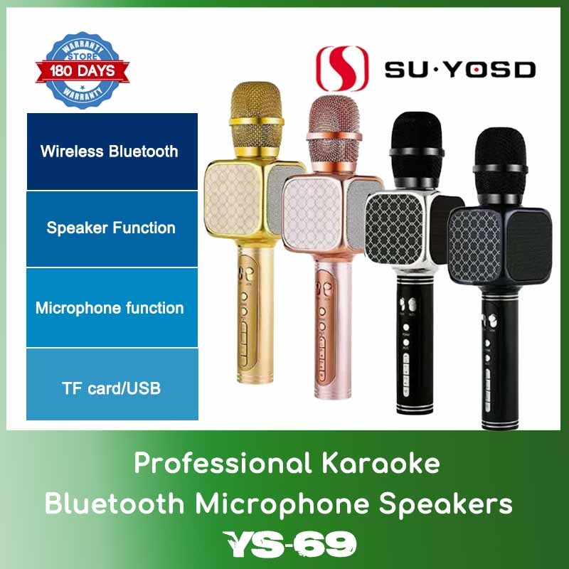 SU-YOSD YS-69 Professional Karaoke Bluetooth Microphone Speakers WITH 6 ...