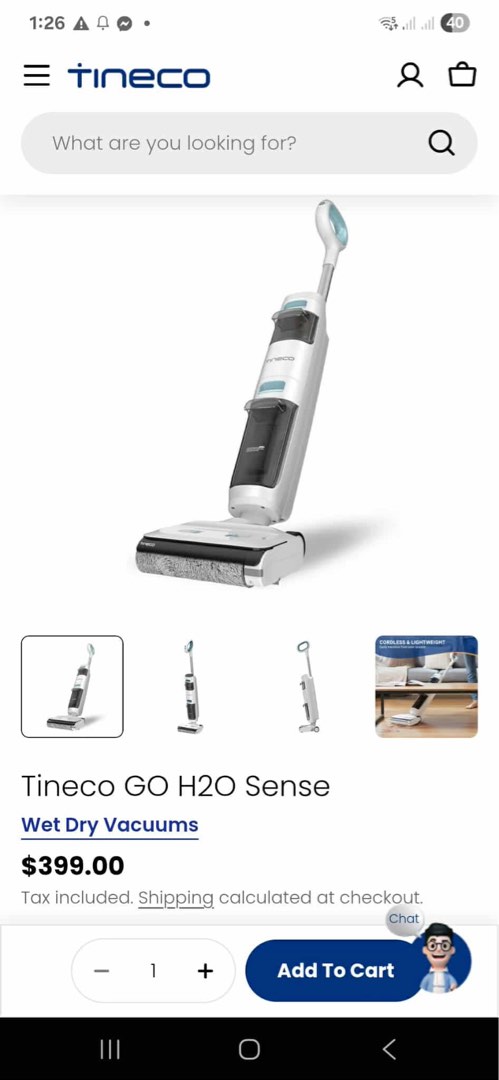 Tineco Go H20 Sense Cordless Wet and Dry Vacuum, TV & Home Appliances ...