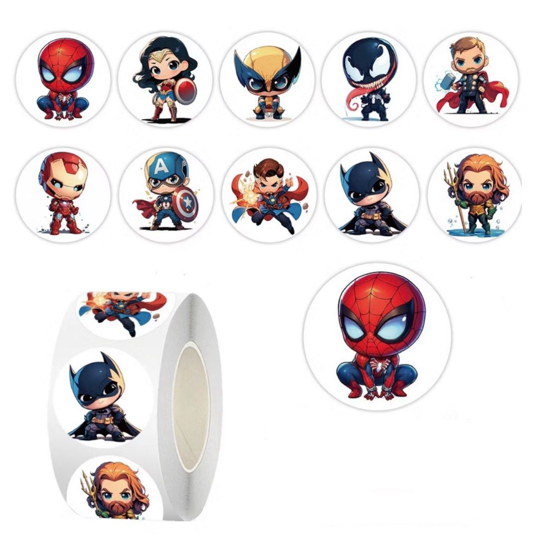 [$2.50 for 50pcs] [$5 for 100pcs] 2.5cm Cute Marvel Superhero Reward ...