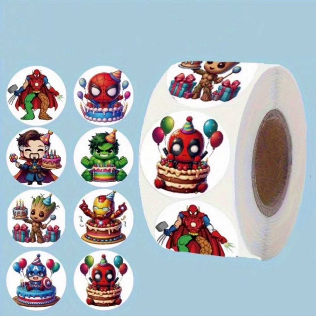 [$2.50 for 50pcs] [$5 for 100pcs] 2.5cm Marvel Superhero Birthday ...