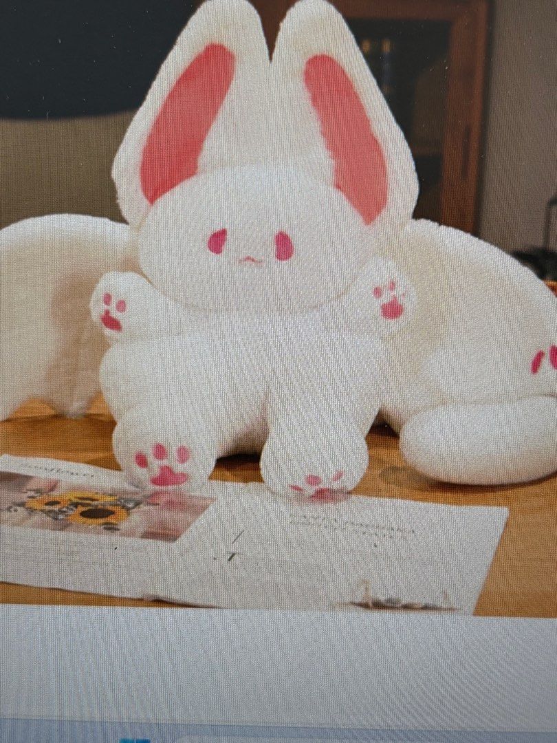 25cm/9.84” Kawaii Bat Plush Toy Doll Cute Flying White Rabbit Plushies ...