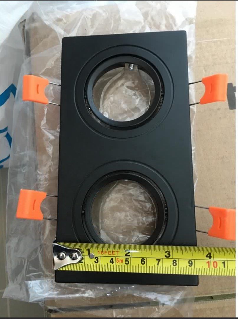 Downlight Black with gold rim double Recessed Lighting Fixture ...