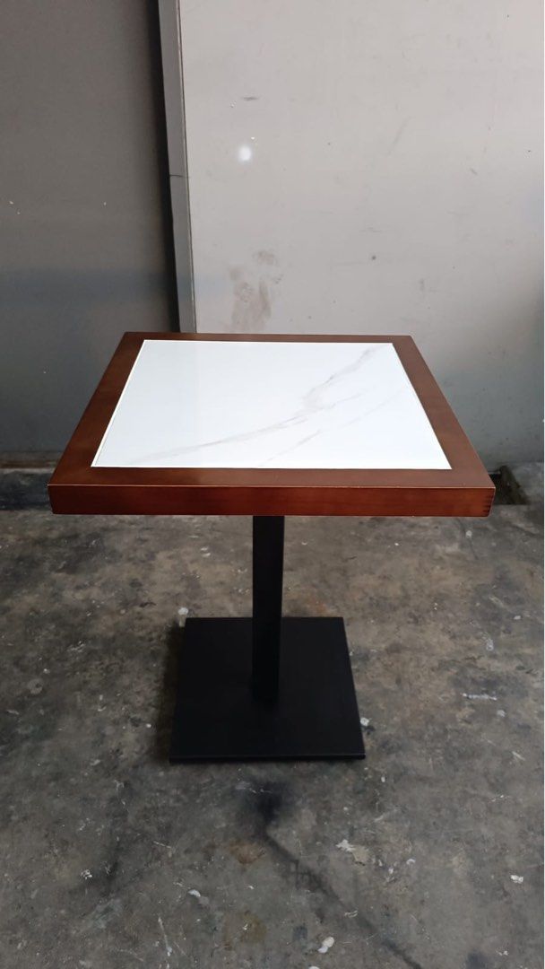 Dining Table for F&B Restaurant; Cafe; Bistro. Marble top with Timber ...