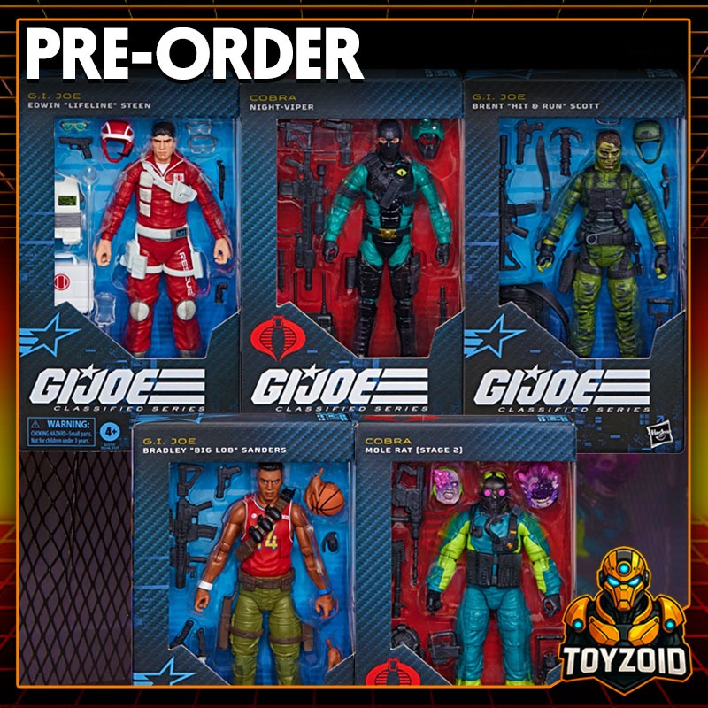 G.I. Joe Classified Set of 6 - Lifeline, Cobra Night Viper, Hit & Run ...