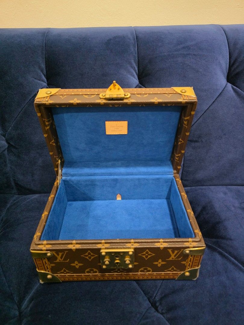 Louis Vuitton Coffret Tresor Trunk 24 Blue LV Jewellery Storage Box ...
