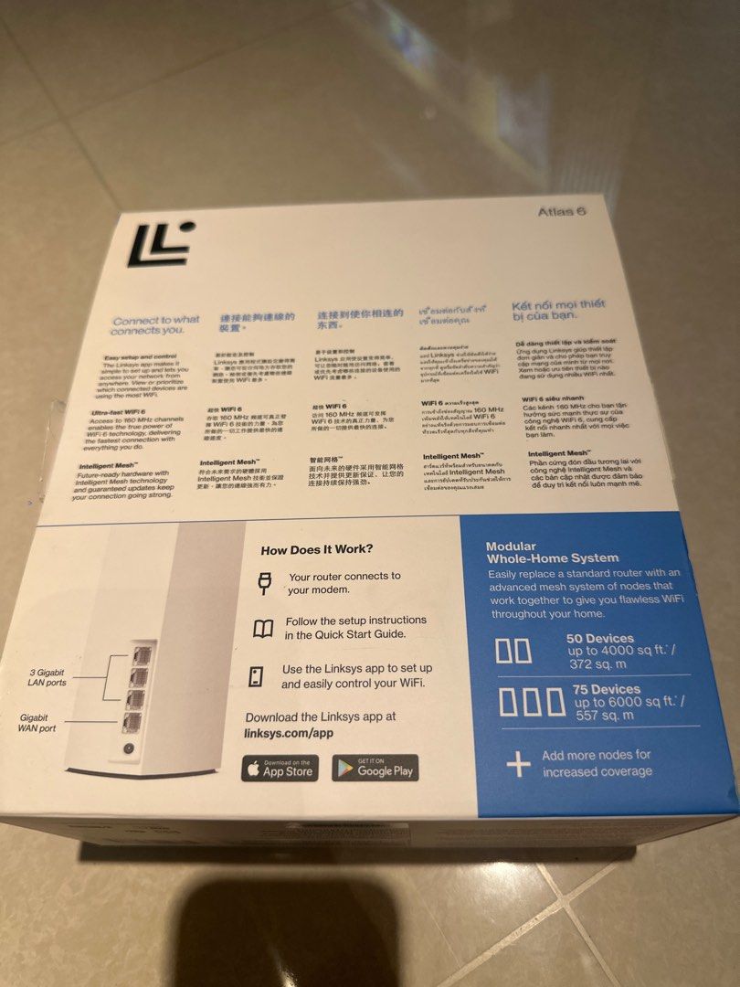 Linksys Atlas 6 AX3000 Dual-Band Mesh Router, Computers & Tech, Parts ...