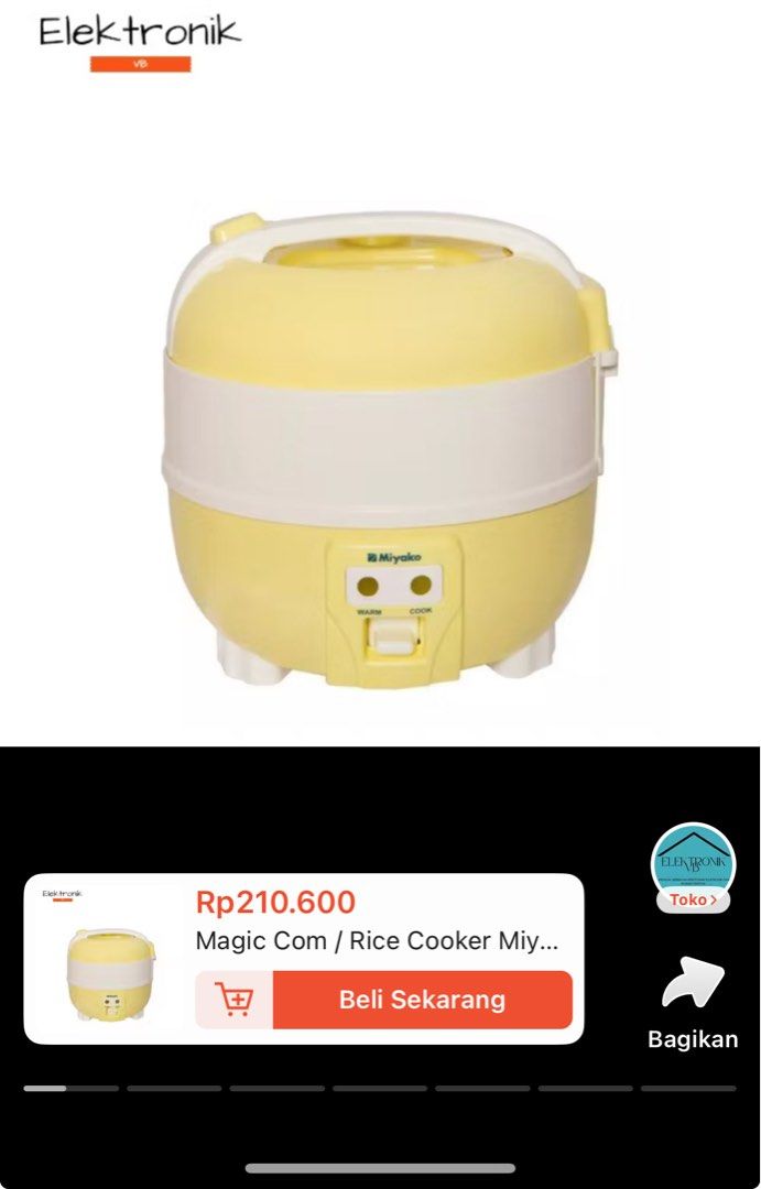 Magic Com / Rice Cooker Miyako MCM-610 1 Liter, Kitchen & Appliances di ...