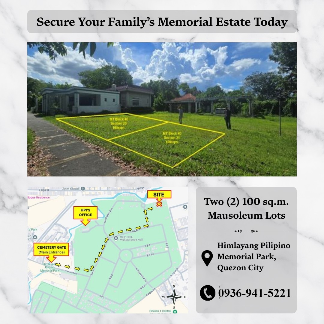 Memorial Estate for Sale Himlayang Pilipino Quezon City, Property, For ...