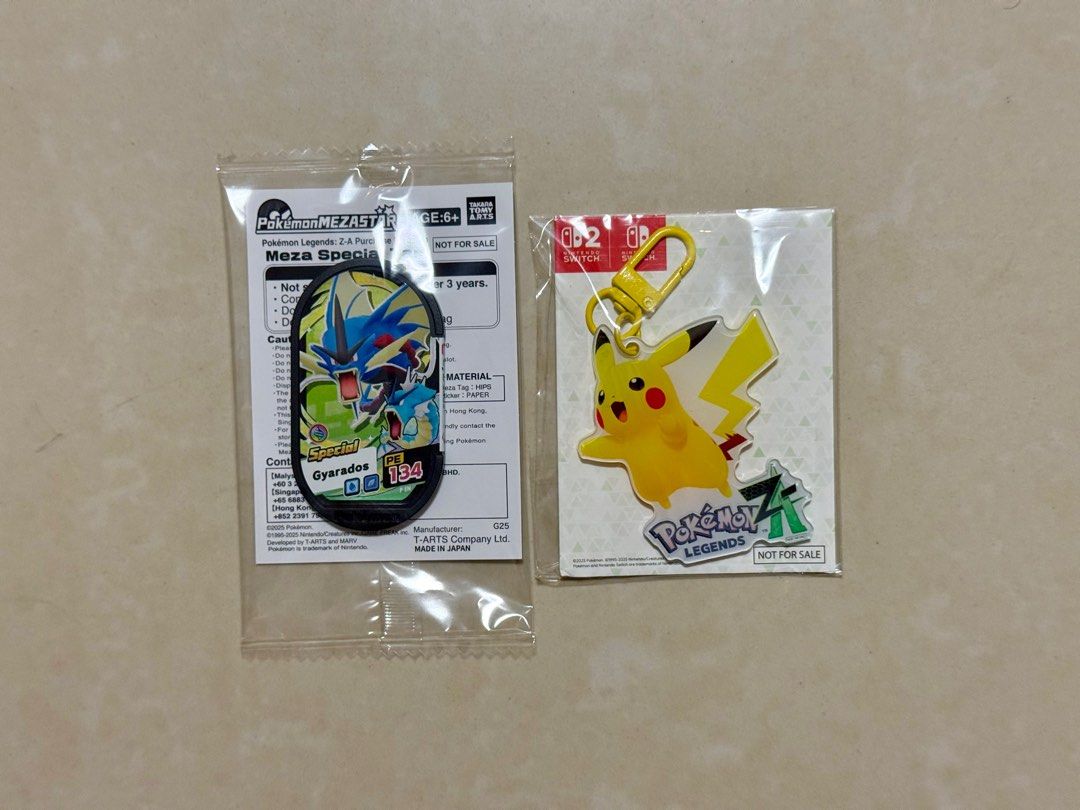 Pokemon Legends Z-A pre-order bonus Gyarados Mezastar Tag + Pikachu ...