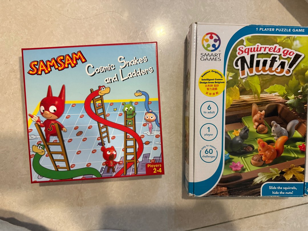 Samsam Cosmic Snakes and Ladders & Squirrels Go Nuts!, 興趣及遊戲, 玩具 & 遊戲類 ...