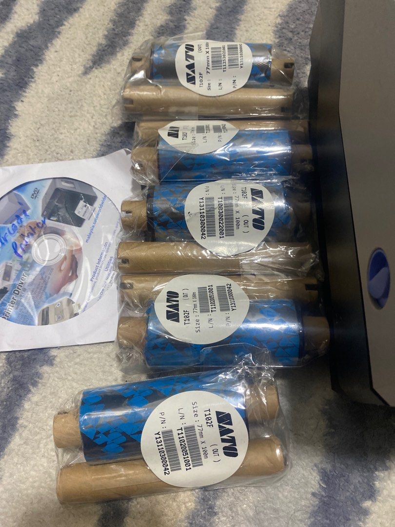 SATO Label Printer with Ribbons, Computers & Tech, Printers, Scanners ...