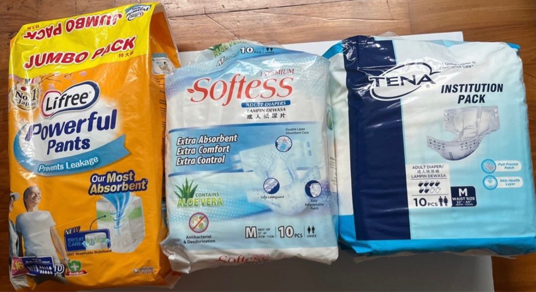 TENA, Softess, Lifree Adult Diapers - All 3 packs for S$24/-, Health ...