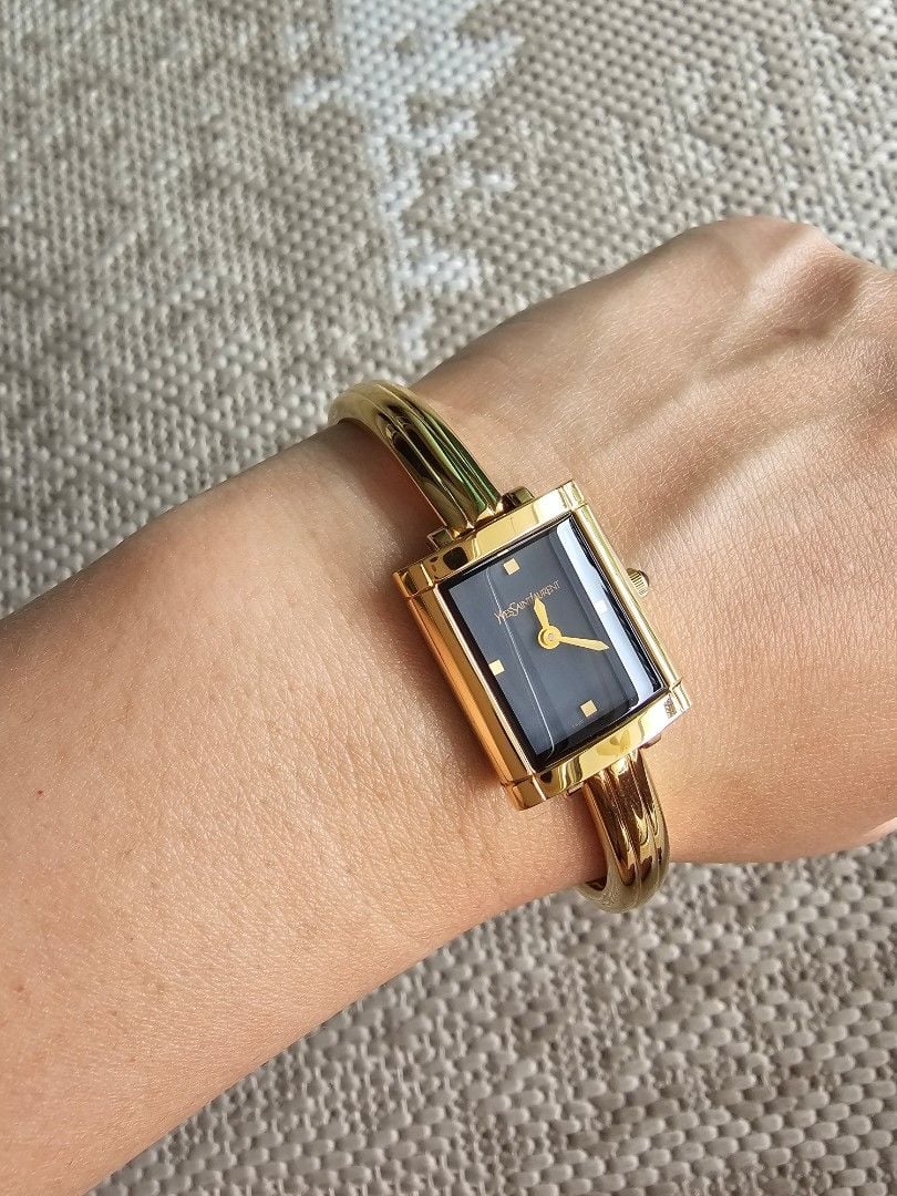 Price drop !!YSL vintage gold bangle watch, Luxury, Watches on Carousell