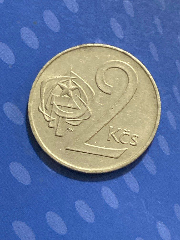 1986 Czechoslovak 2KCS coin, Hobbies & Toys, Memorabilia & Collectibles, Currency on Carousell