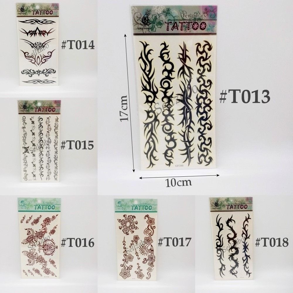 🏞 #T013-T018 : Fake Tattoo Washable Removable Body Skin Face Arms Hands ...