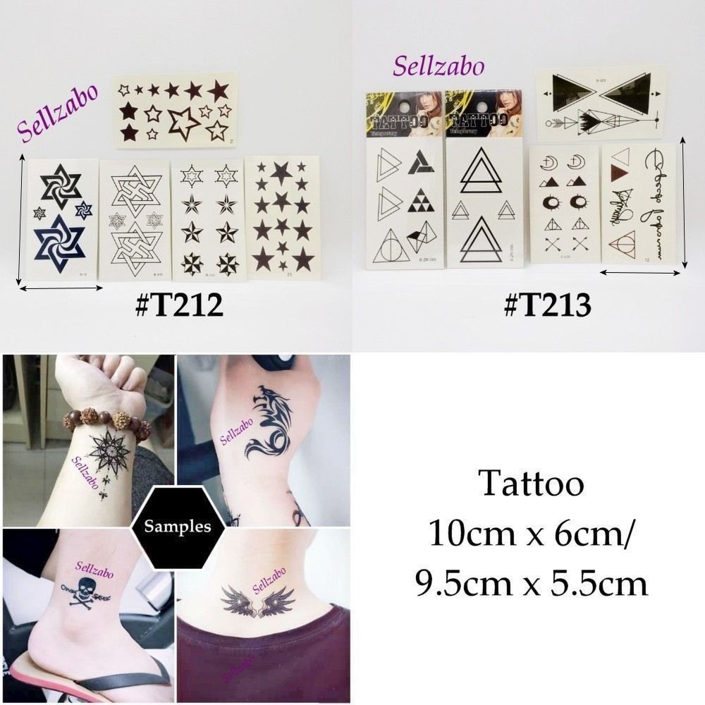🏞 #T212/T213 : Fake Tattoo Washable Removable Body Skin Face Arms Hands ...