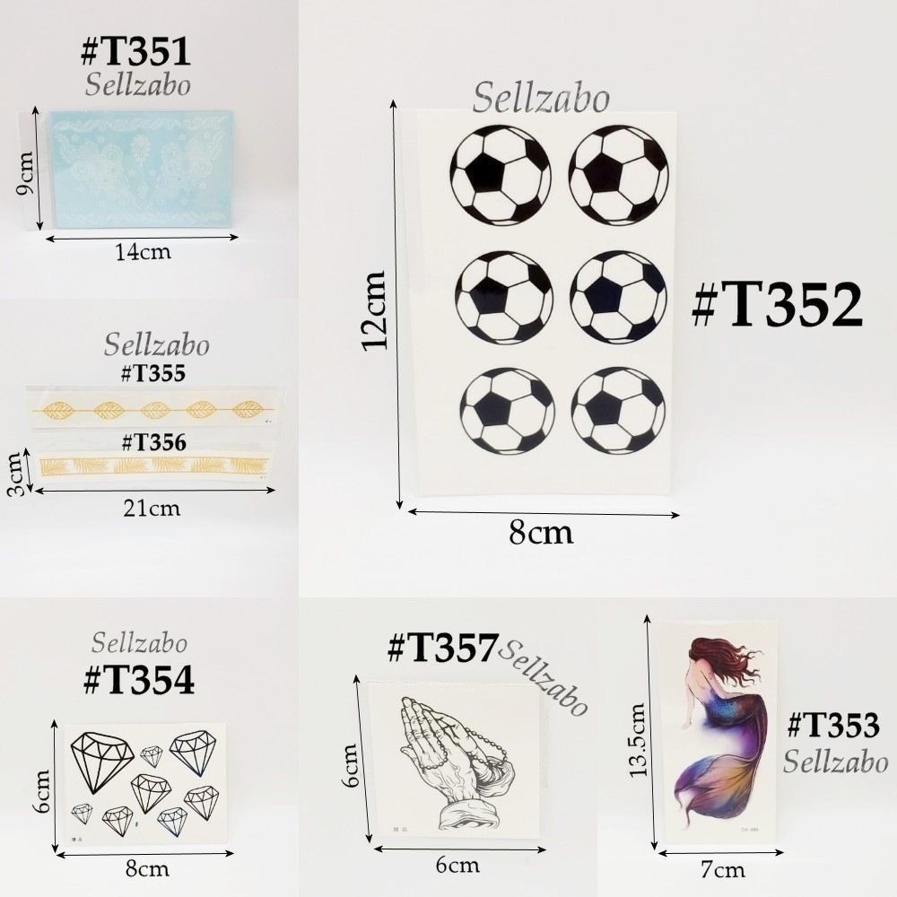 🏞 #T351~T357 : Fake Tattoo Washable Removable Body Skin Face Arms Hands Legs 假纹身 Temporary ...