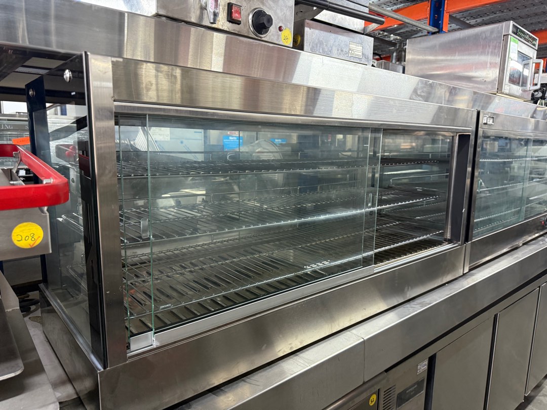 Both side open glass door display warmer / food display warmer ...