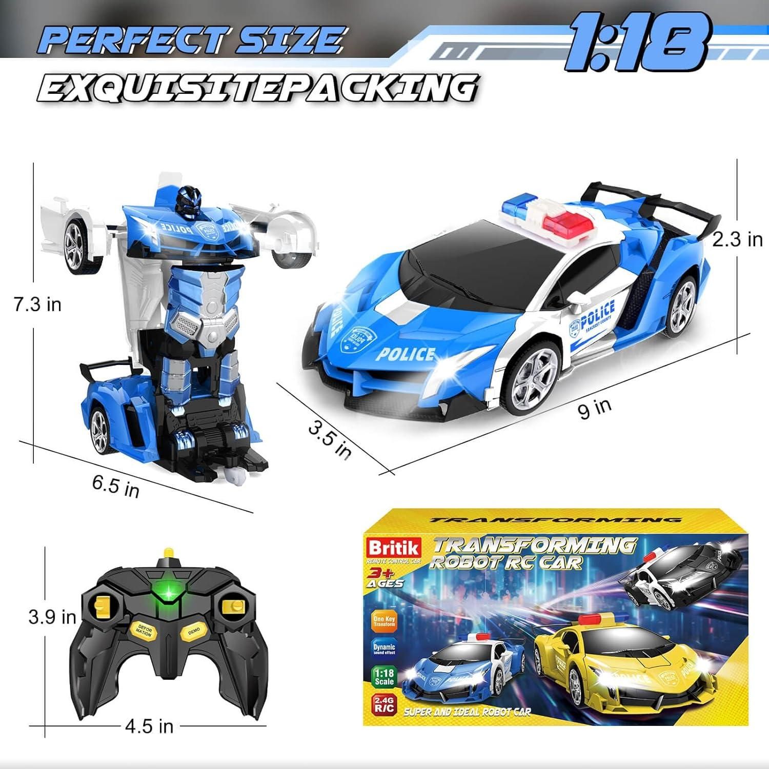 Britik Transform Remote Control Car - Rc Cars, One-Button Transforming ...